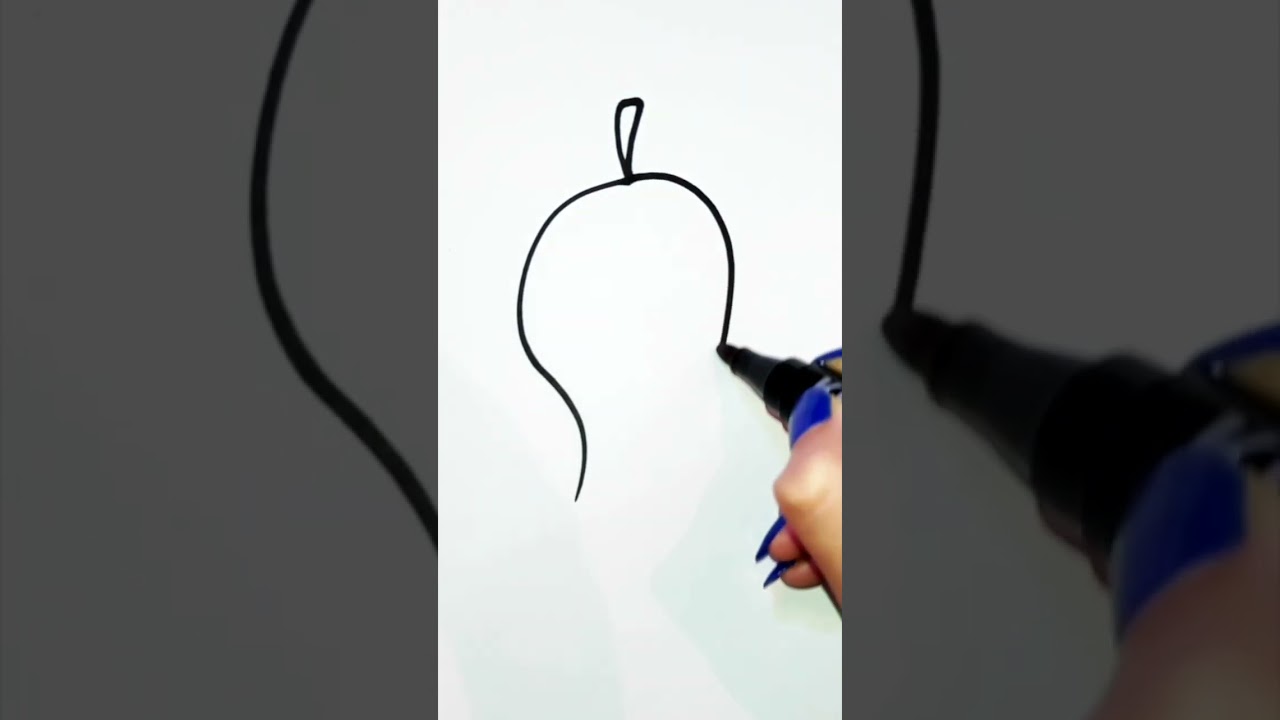 HOW TO DRAW MANGO STEP BY STEP|MANGO DRAWING TUTORIAL|FRUIT DRAWING EASY