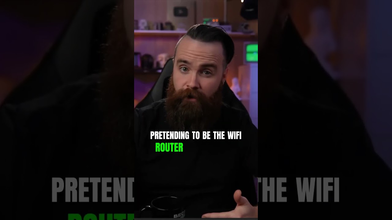 Hacker abuses WiFi deauthentication to capture handshake for cracking. #networkchuck #hackinfo