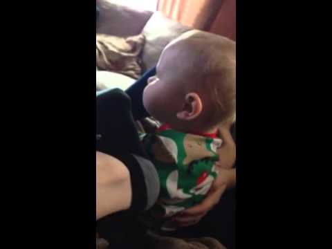 Ava smelling feet & saying P.U
