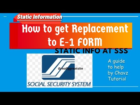 STATIC INFORMATION/ E-1 Record SSS 2023/ Paano kumuha ng SSS E1 FORM Requirements for Employment