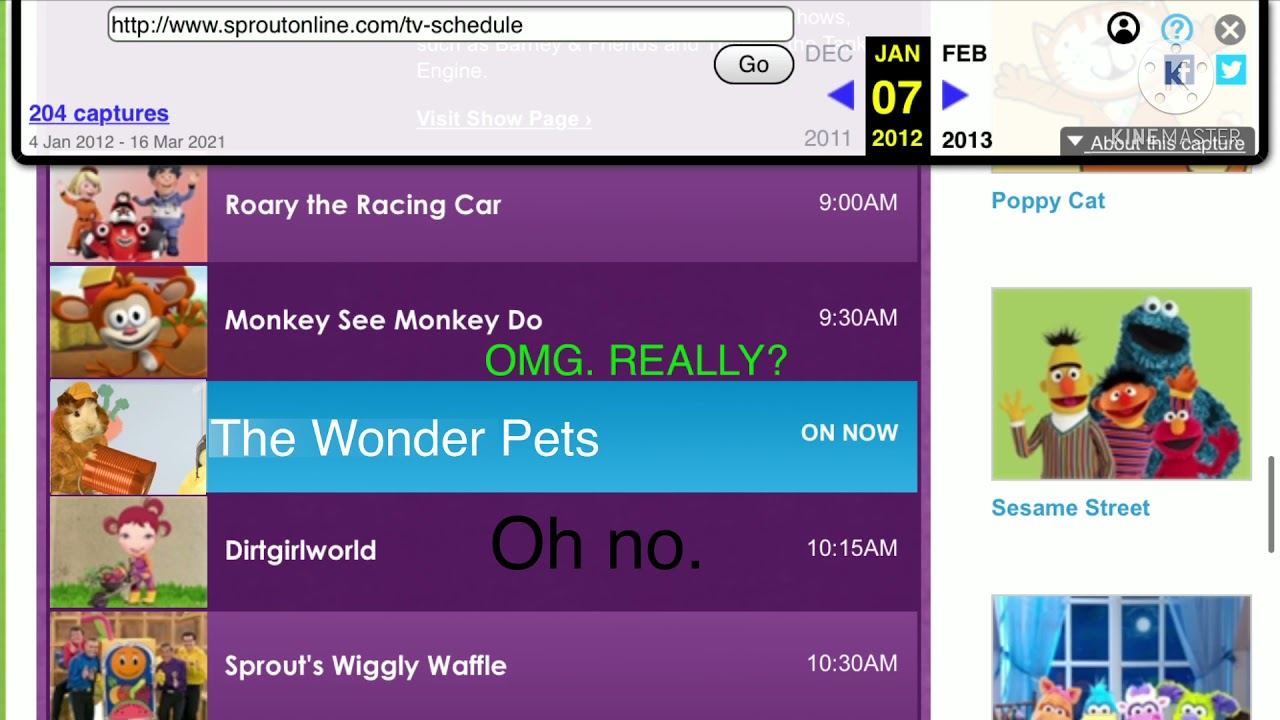 PBS KIDS Sprout TV schedule 2012.