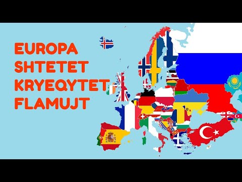 Harta e shteteve te europes, kryeqytet dhe flamujt