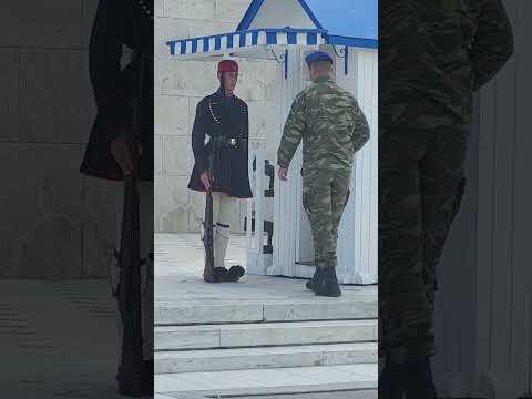 The great evzones and the Greek soldier, salute sir #athensgreece,laizababeschannel888