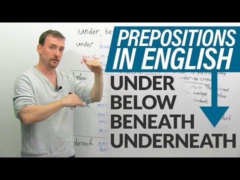 PREPOSITIONS in English: under, below, beneath, underneath