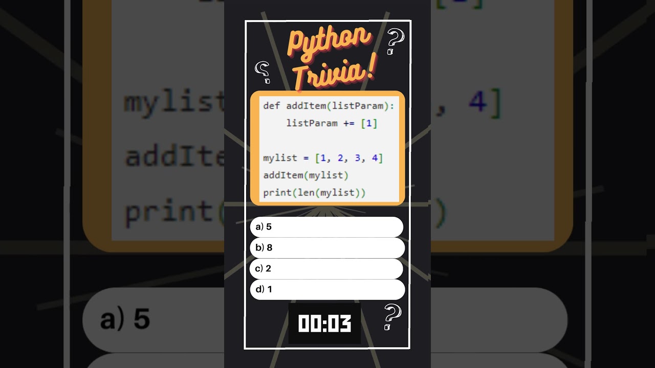 Python Trivia 64 #coding #programming #python #techcommunity #shorts #trending #viral #datascience