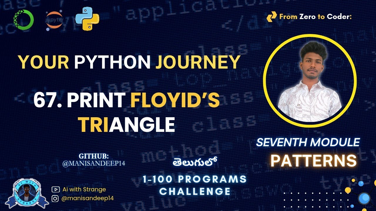 Floyd's Triangle Pattern in Python | Your Python Journey – 100 Programs Challenge #python 
