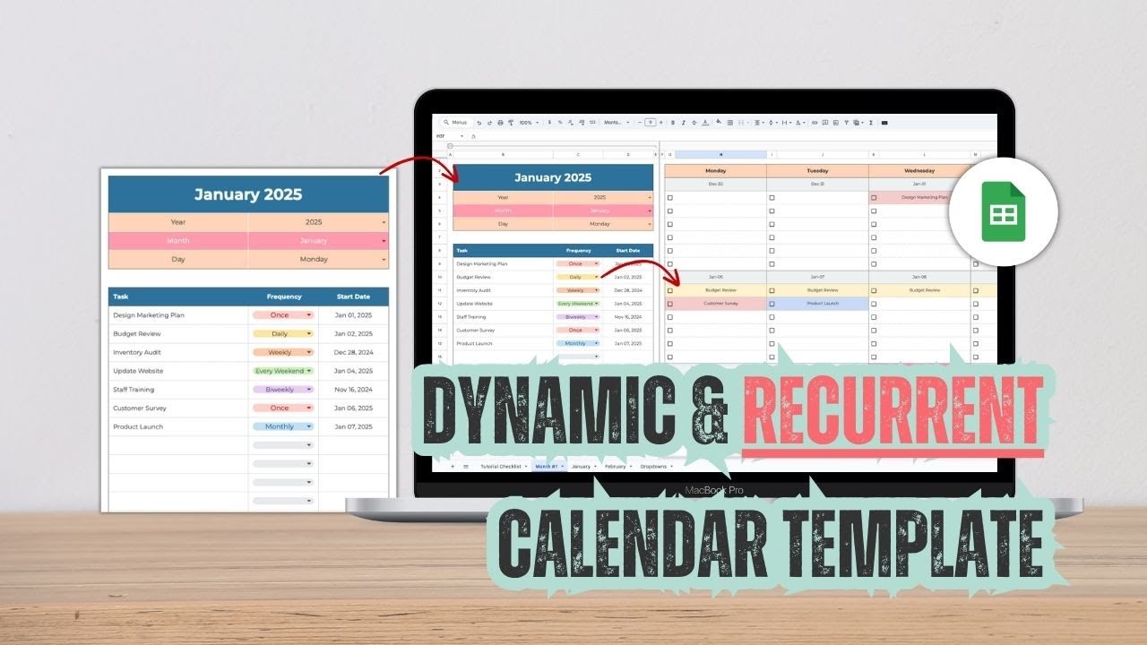 Create a Dynamic Recurring Task Management Calendar in Google Sheets - Full Tutorial