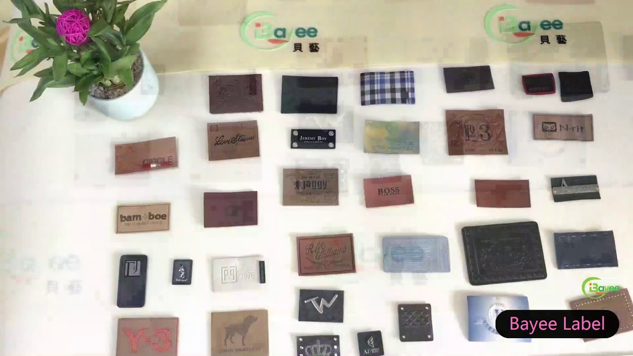 Leather label for garment