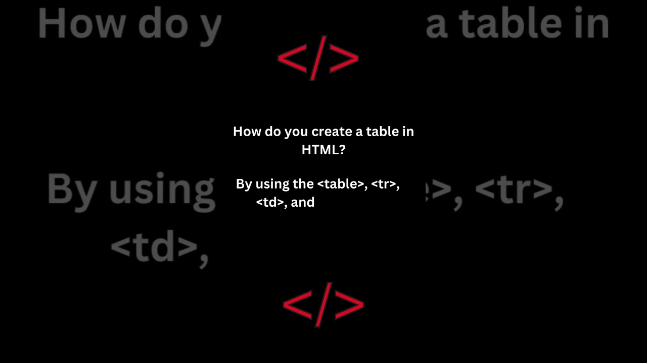 How do you create a table in HTML | JavaScript | HTML | CSS