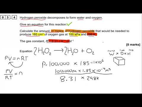 Chemistry A level AQA 2022 Question 3.4 The ideal gas equation