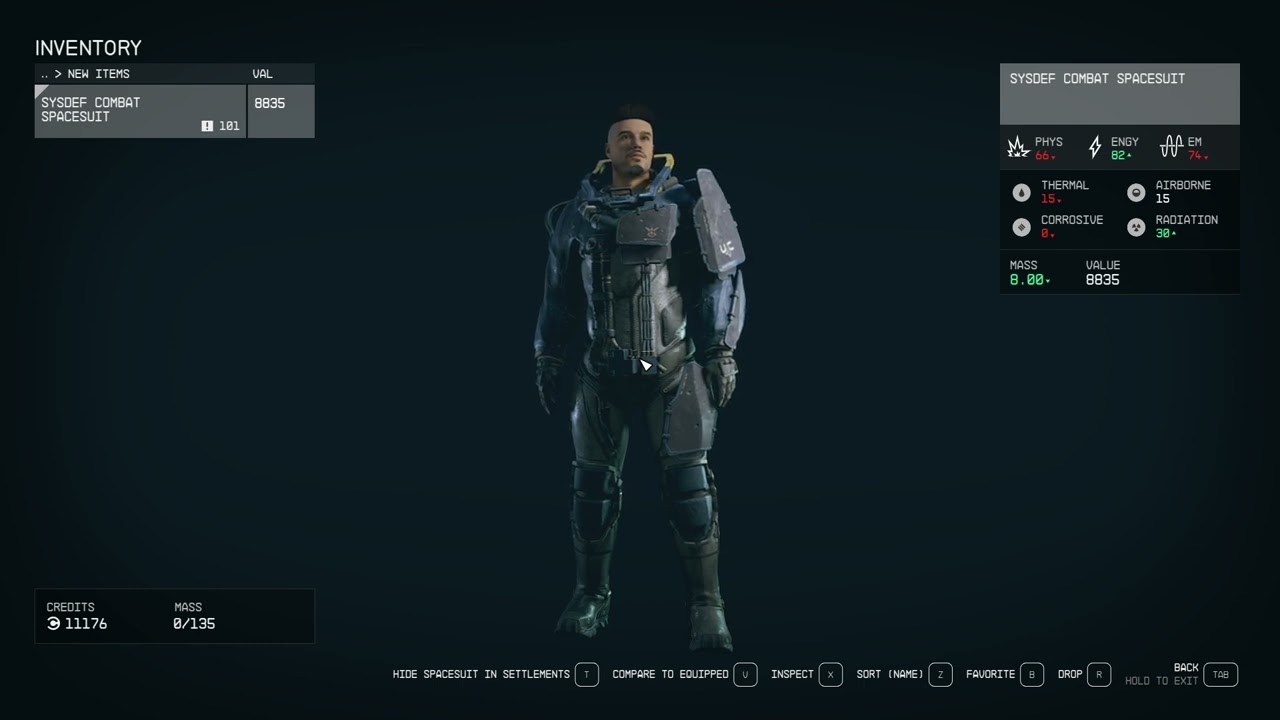 Starfield SysDef Combat Spacesuit Console Command Cheat Code