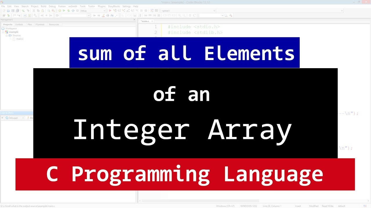 C Program to Find Sum of all Elements of an Integer Array | C Example Program