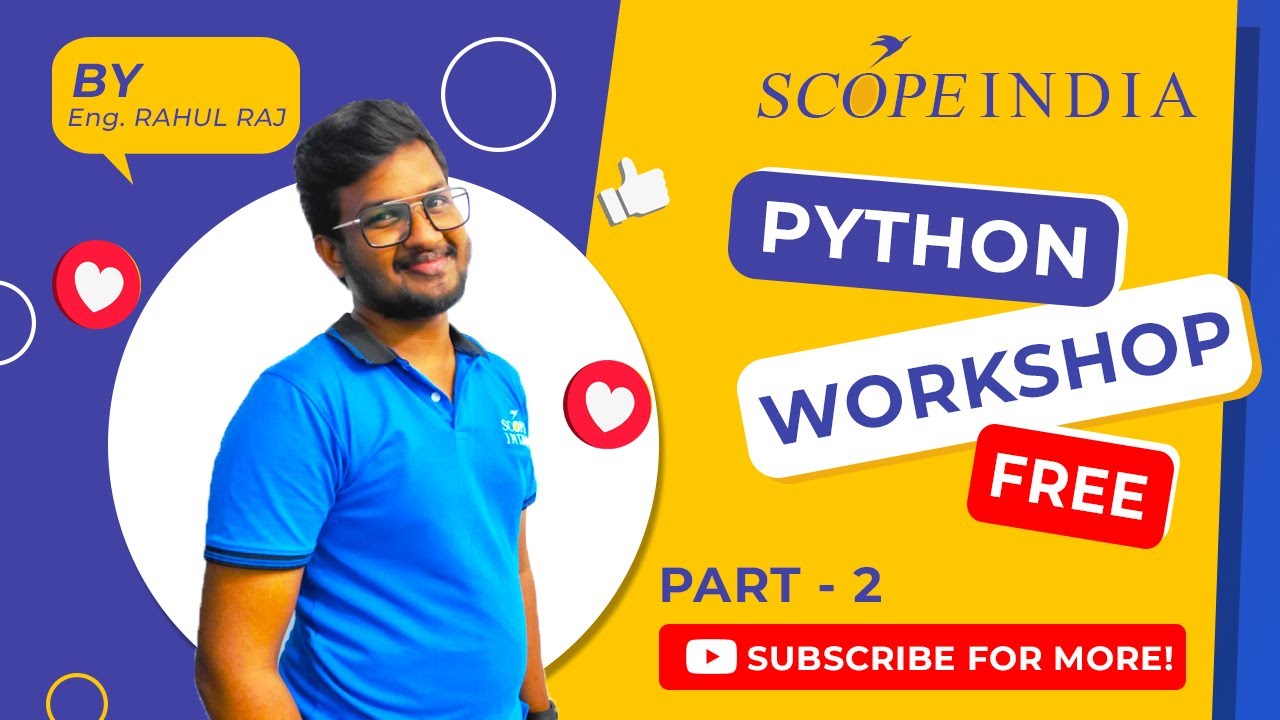 Free Python workshop part 2 class by Eng. Rahul Raj  #pythonprogramming #pythontraining #python