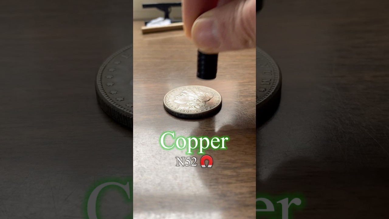 N52 Magnet Testing Steel, Brass, Copper, and Silver