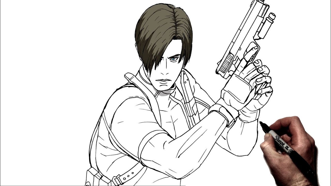 How To Draw Leon Scott Kennedy | Step By Step | Resident Evil