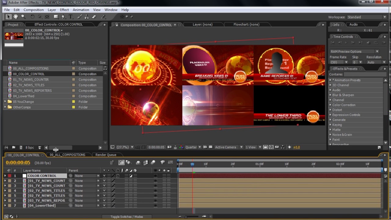 After Effects Template News 3 Color Change Tutorial