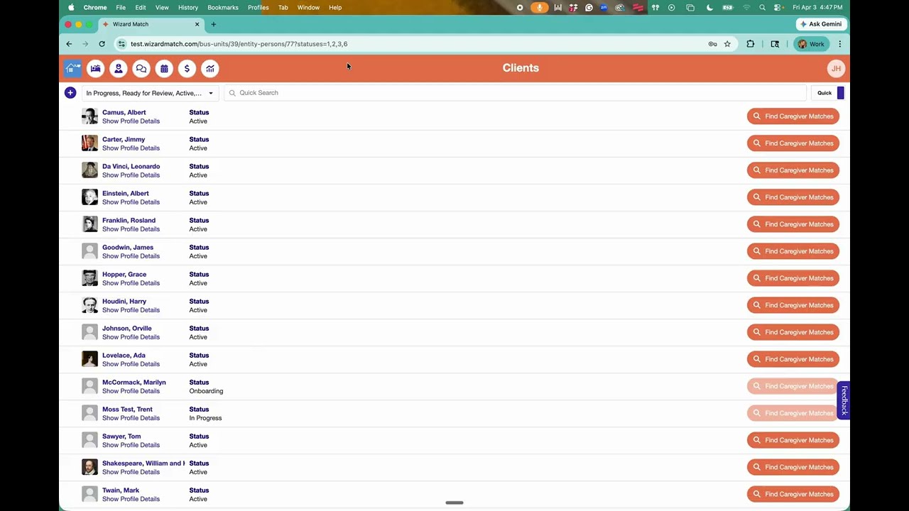 Wizard Match Overview