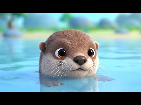 The Sleepy Baby Otter Floated on His Back | Calm Toddler Song | Kids ...