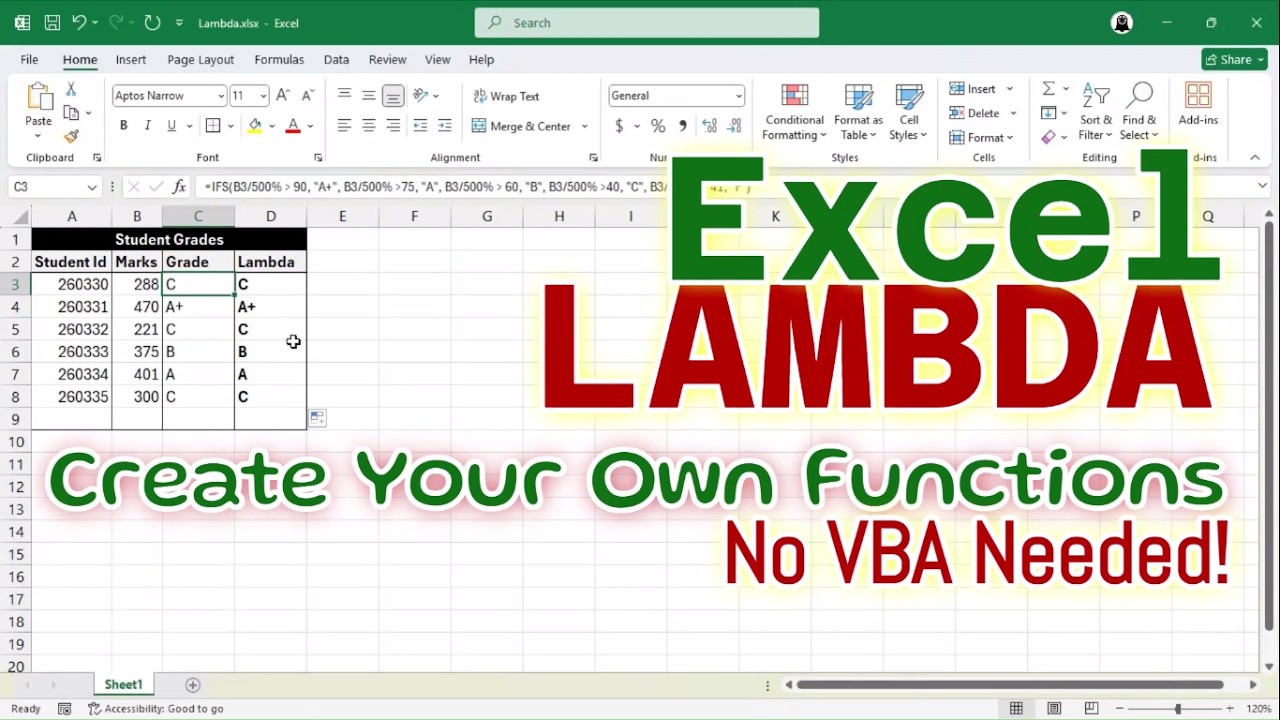 Excel LAMBDA Function: Create Custom Functions Without VBA #excelwithbrainbell