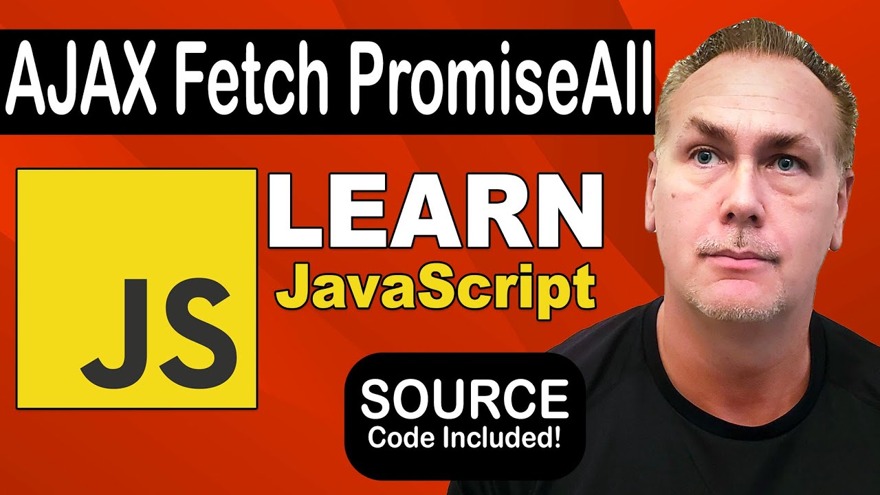 Learn JavaScript Coding example AJAX from JSON file PromiseALL multiple fetch requests to array URLs