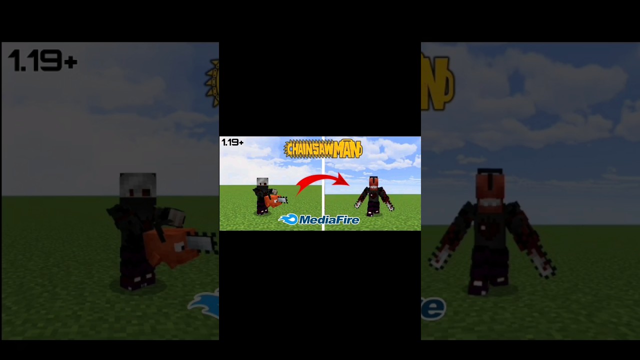chainsaw man mod for minecraft pe | anime mods for minecraft pe 1.19 | #shorts #minecraft