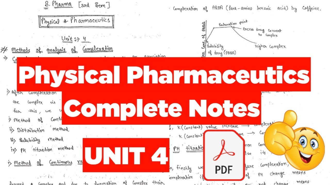 Physical Pharmaceutics Unit 4 Complete Notes pdf l B Pharma 3rd Semester Notes pdf