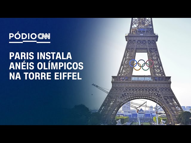 Paris instala anéis olímpicos na Torre Eiffel; veja imagens | CNN Brasil