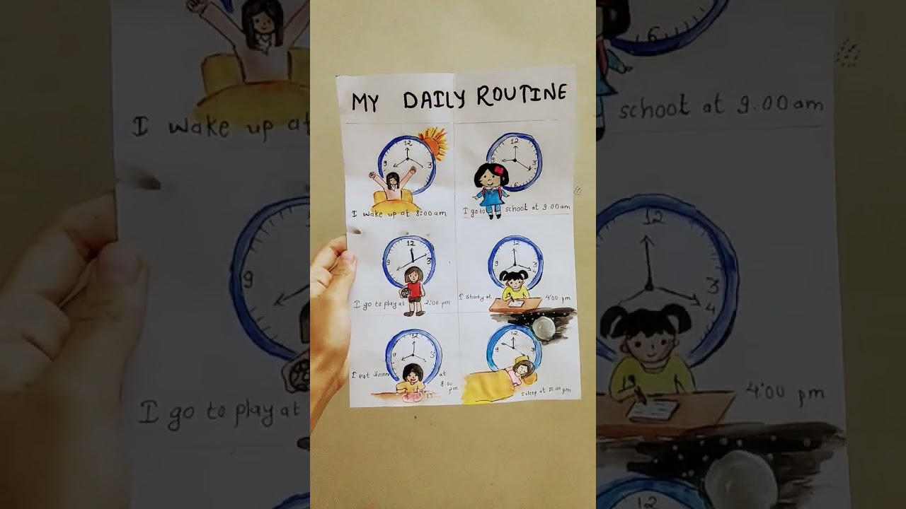 #my daily routine #kids routine #kids project #project ideas # easy drawing #clock #like #subscribe