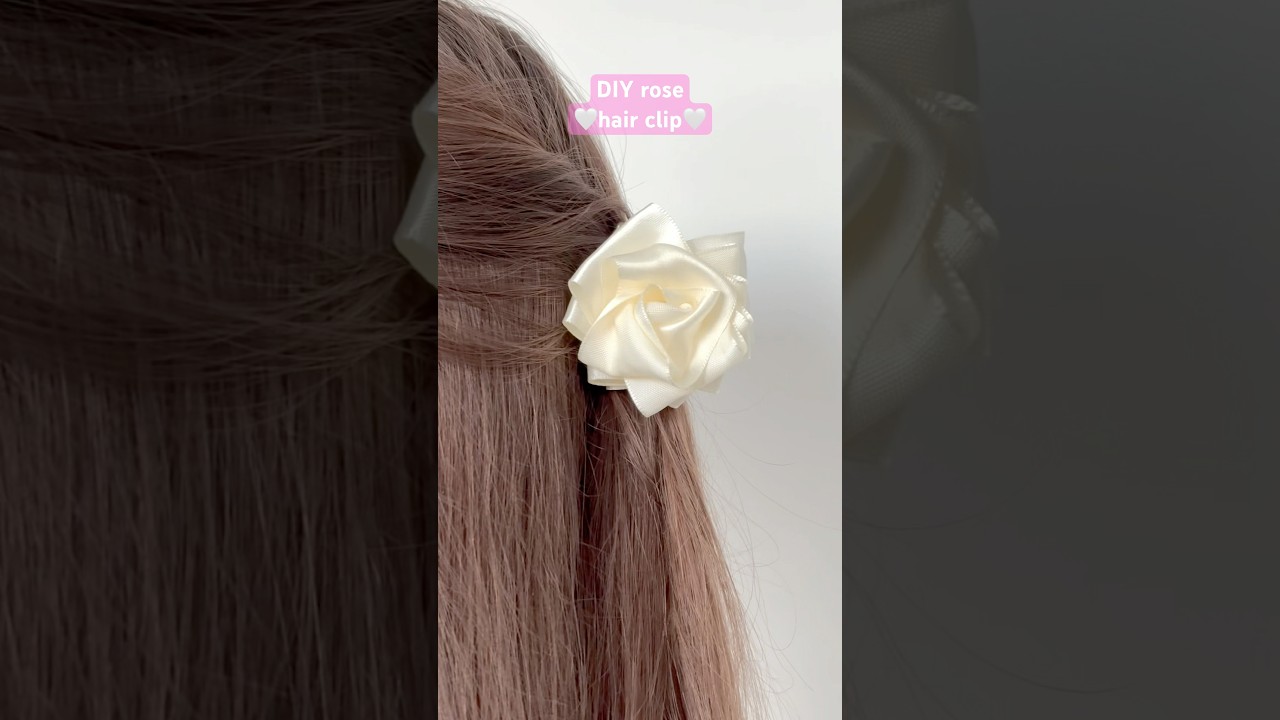 DIY rose hair clip🤍