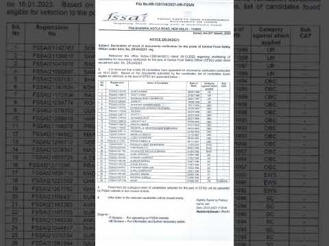 FSSAI Central Food Safety Officer Final Result!! 🎉🎉@mrlearningcircle #fssai #cfso