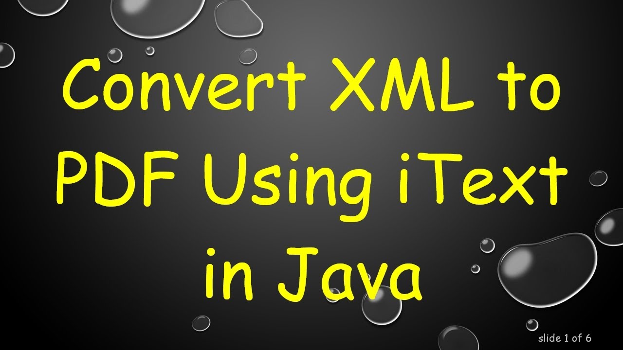 Convert XML to PDF Using iText in Java
