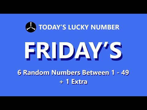 6 Random Numbers Between 1 - 49, FRIDAY Jan.28 2022