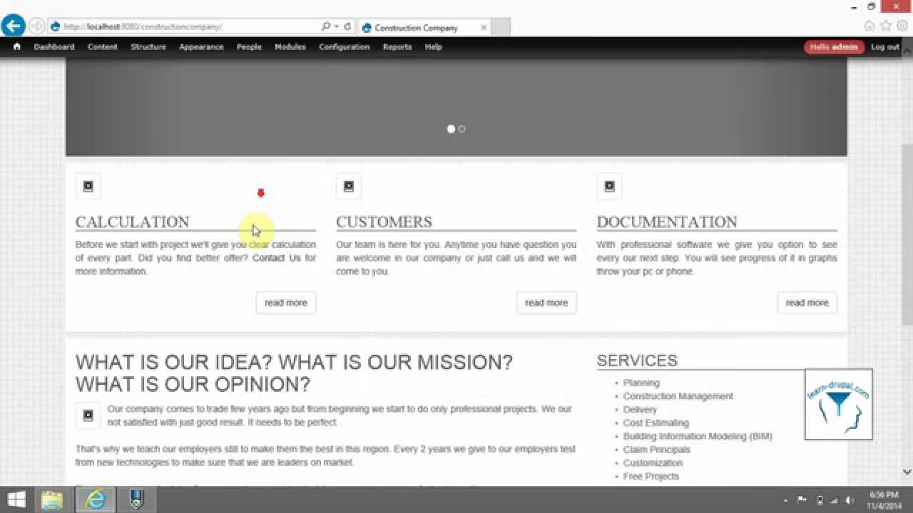 Learn Drupal - Add Css files, JavaScript files and content into Drupal Theme