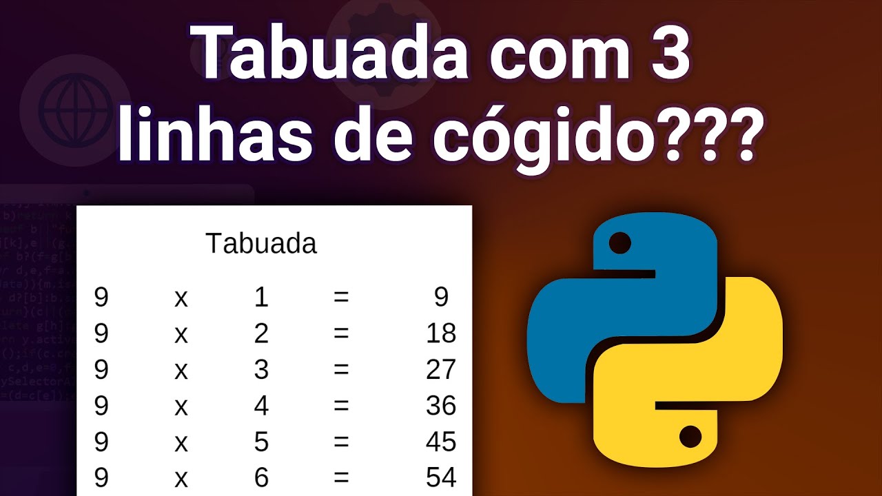Criando uma tabuada simples no Python (3 linhas de código)