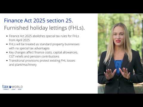 Finance Act 2025 section 25. Furnished holiday lettings (FHLs).