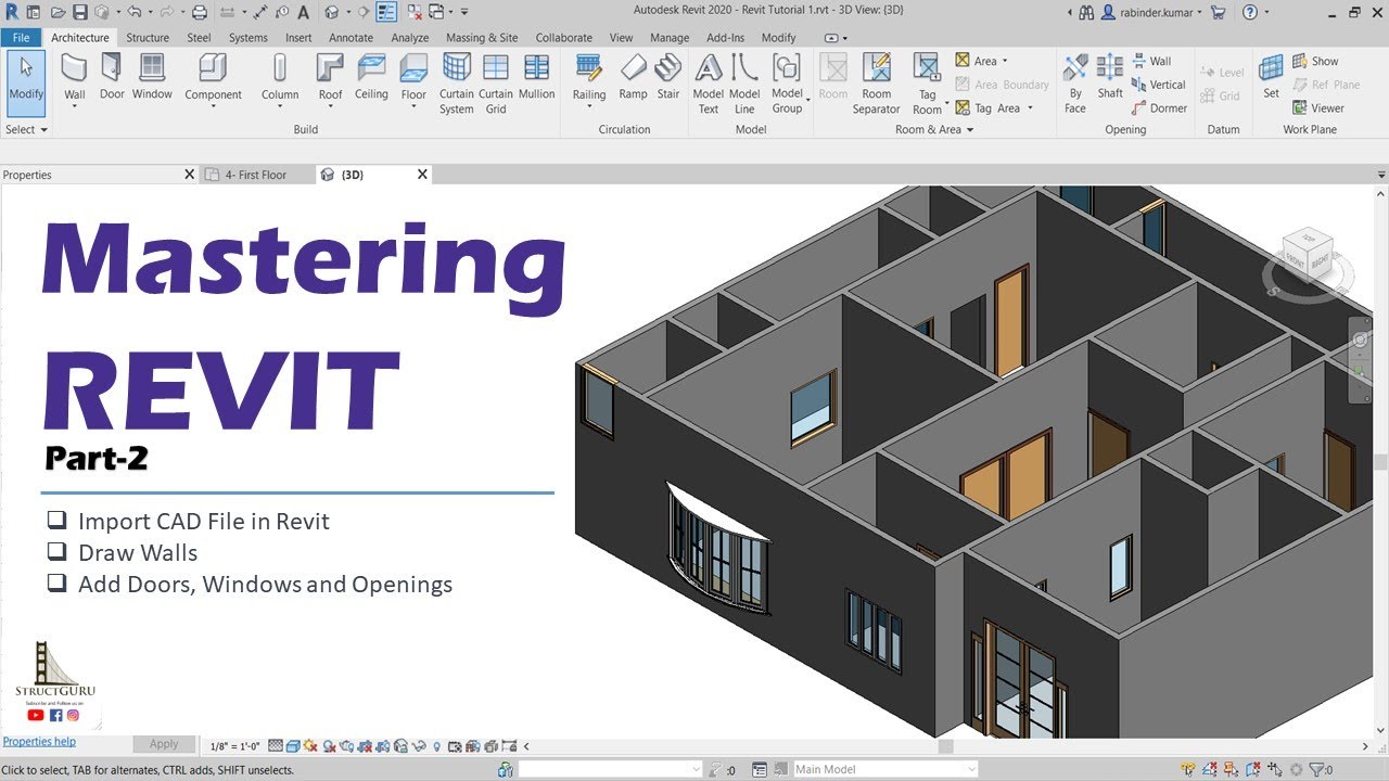 Revit Tutorial Part 2 - Modelling, Structural Engineering and Analysis | Mastering REVIT