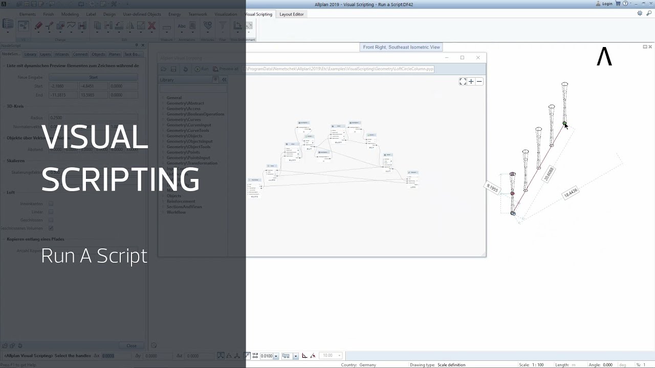 Allplan 2019 - Visual Scripting - Run a Script