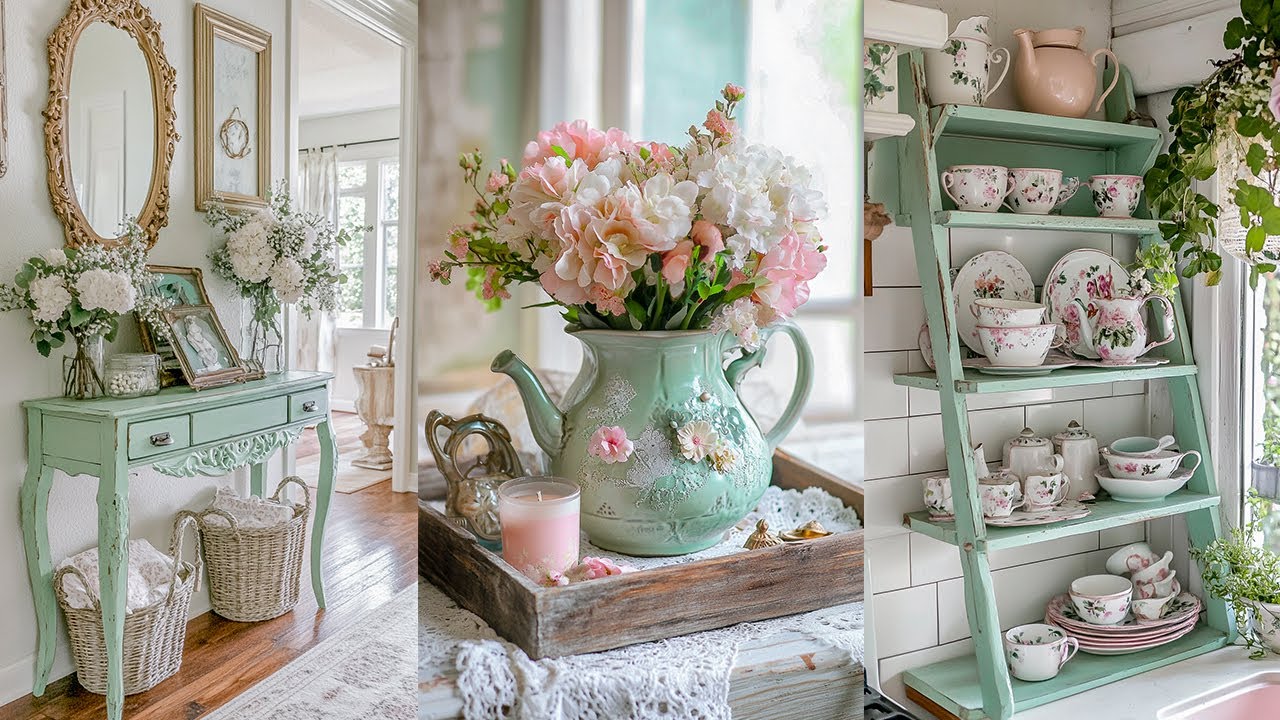 Spring Shabby Chic Elegance: DIY Repurposed Decor for a Charming Vintage Cottage