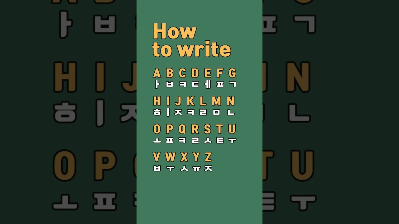 How to write Korean Alphabet from A to Z