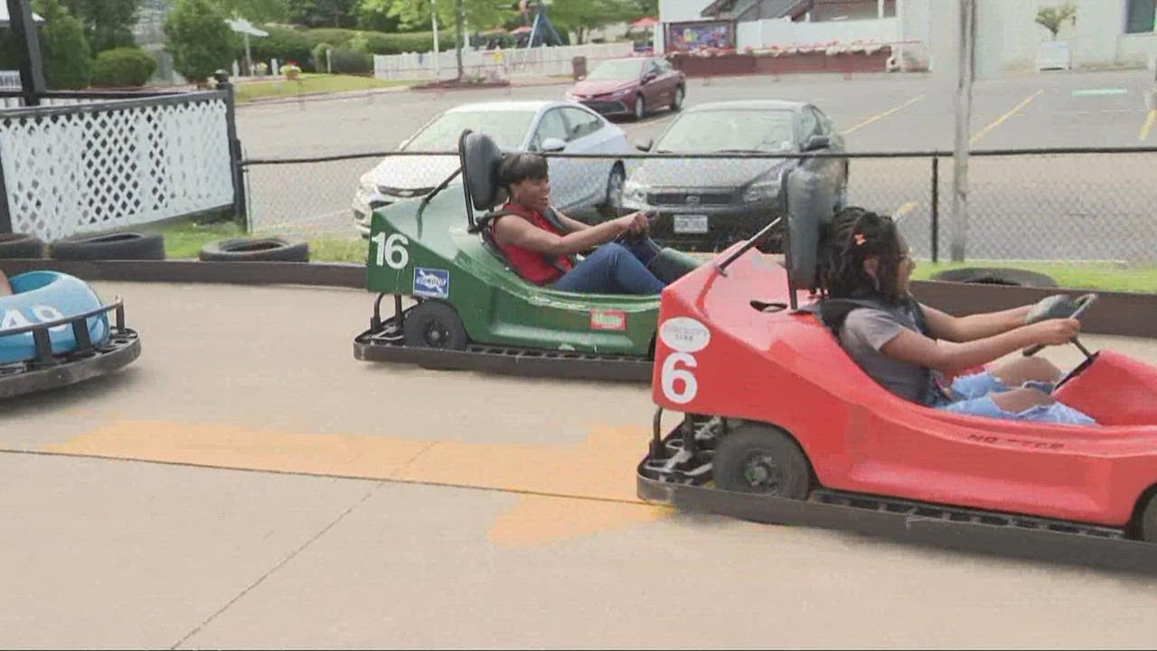 Go-kart racing at Fun 'n' Stuff in Macedonia