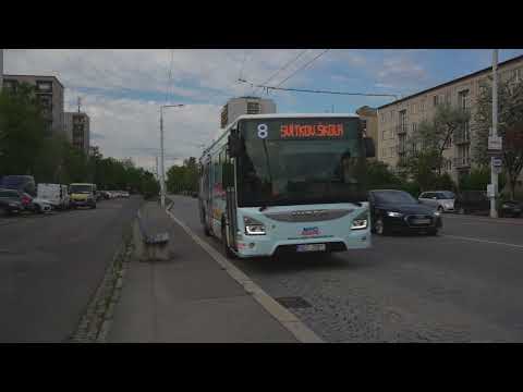 Czech Republic, Pardubice, bus 8 ride from Na Drážce to Náměstí Republiky