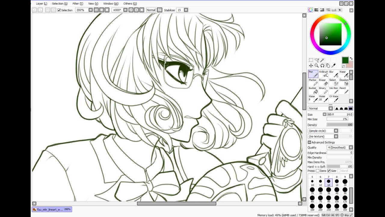 Free Color Me Line Art! - Hououji Fuu, Magic Knight Rayearth