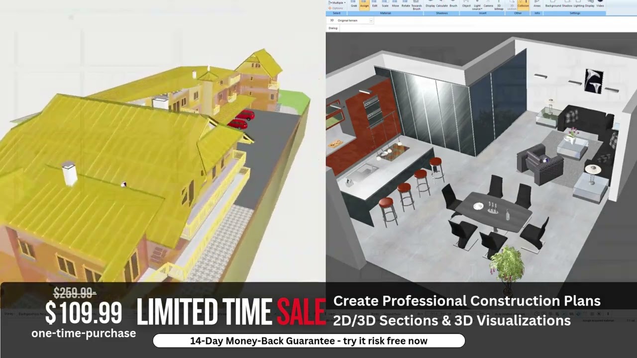 House Design Software for Floor Plans, Sections & 3D Visualizations