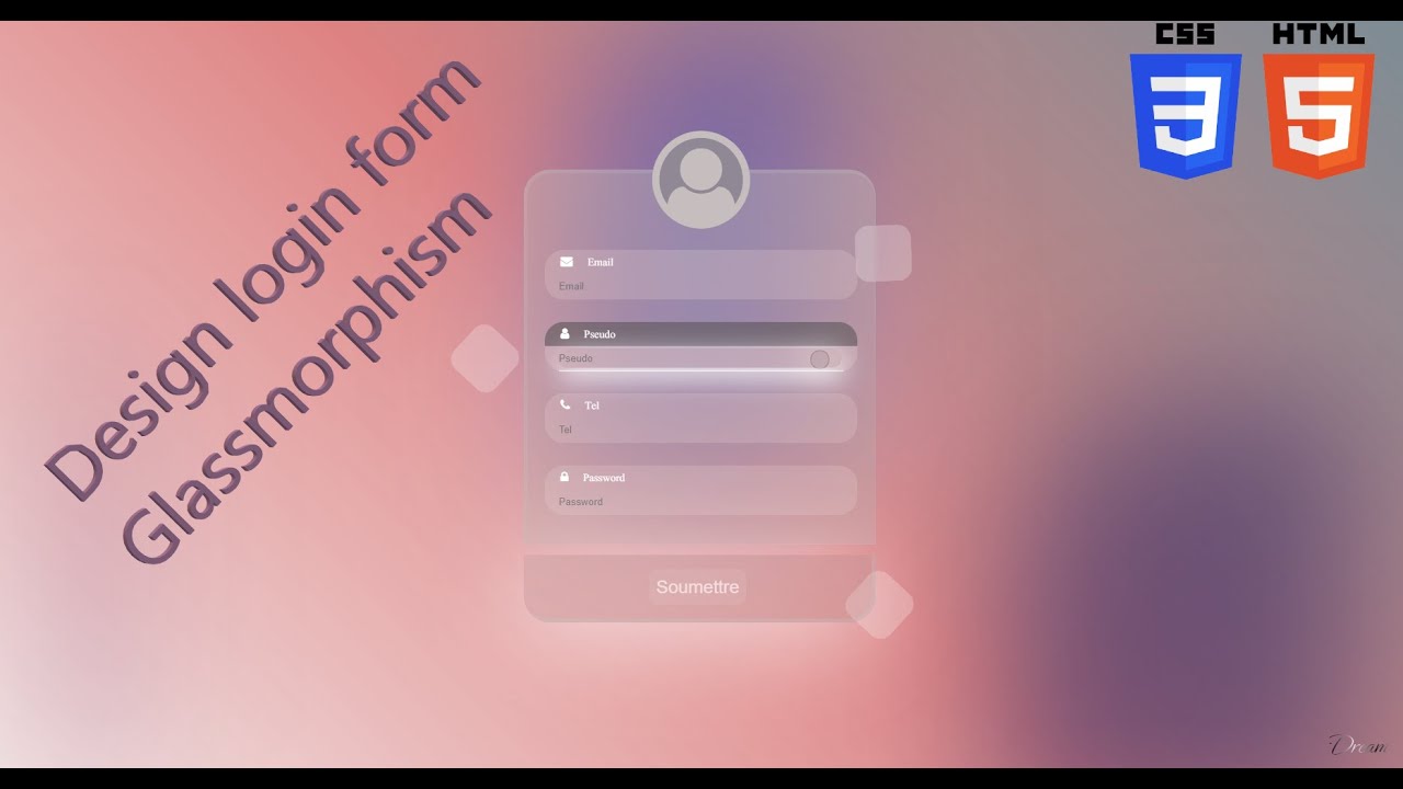 Design login form  | Glassmorphism  | Html & CSS | 2021 | No JS  | Coding Timelapse
