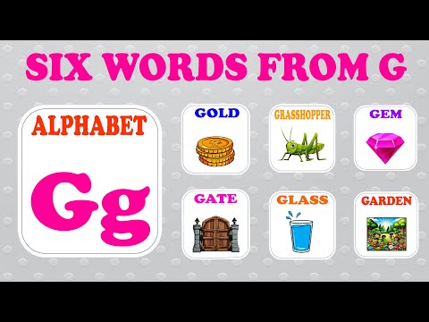 Words That Start With G | 6 Words Learning For Toddlers | 6 Words From G | Kids Learning Videos