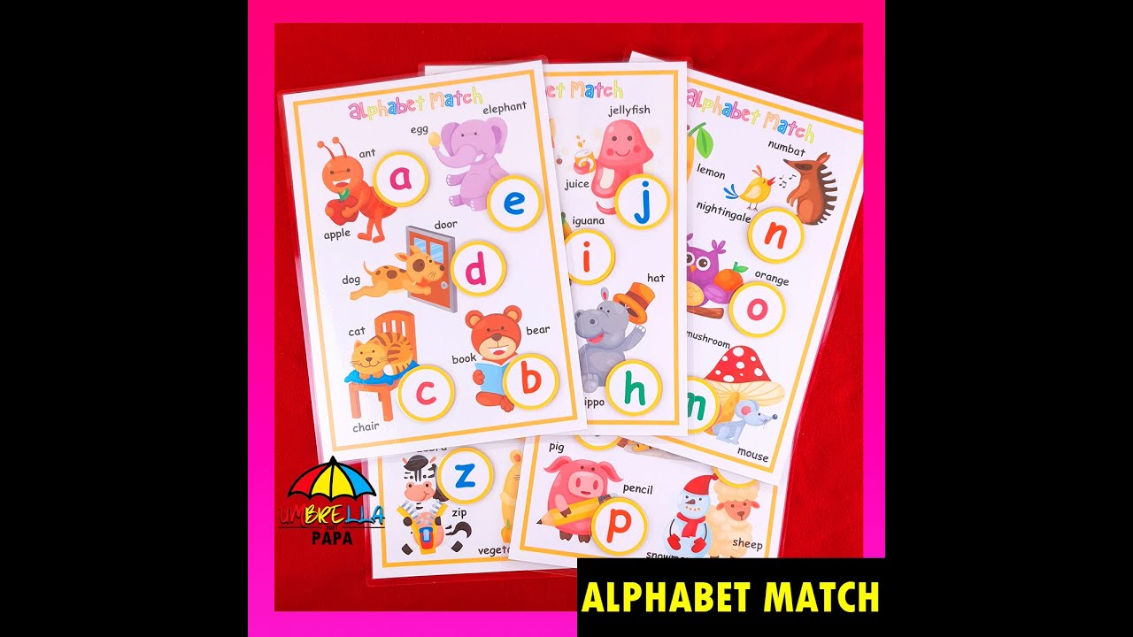 ALPHABET, BUSY BOOK, QUIET BOOK, MATCHING MONTESSORI TODDLER EARLY LEARNING PRE-SCHOOL TOY KIDS