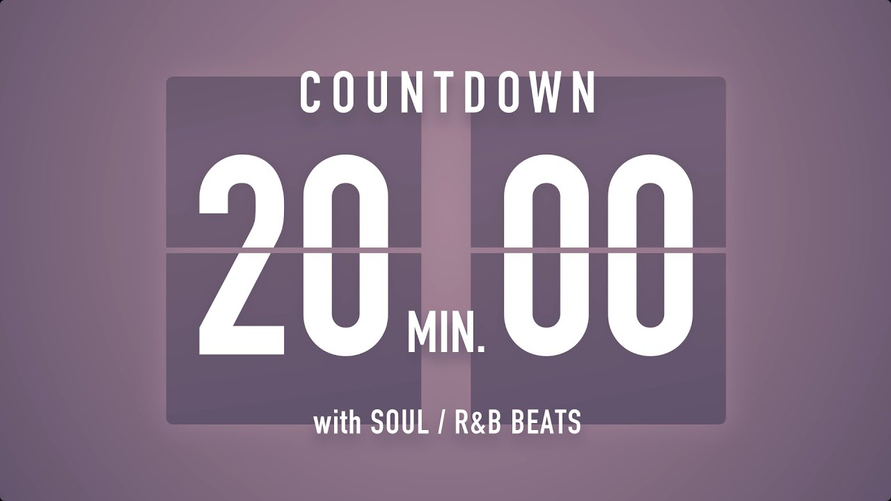 20 Minutes Countdown Timer Flip Clock🎵 / +SOUL R&B Beats 🎧 + Bells 🔔