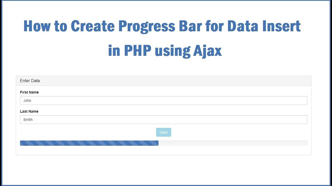 PHP Ajax Insert Data Process Display in Progress bar