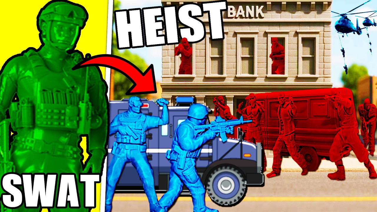 I Simulate Army Men SWAT TEAM vs BANK HEIST!