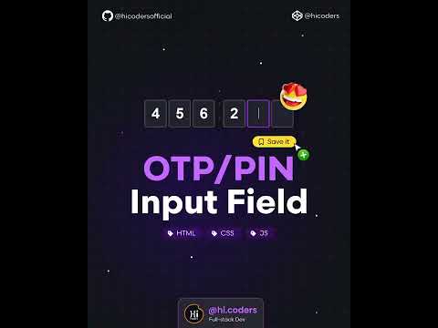 OTP/PIN Input Field | HTML, CSS & JavaScript